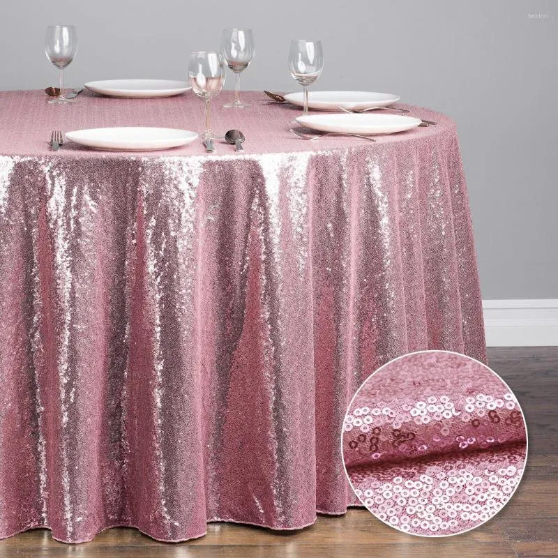 Sparkling Sequin Tablecloth: Round Glitter Table Cover for Parties ...
