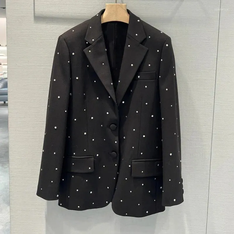 DHgate.com:studded Black Womens Suit Set: Chic Starry Long Suit Coat ...