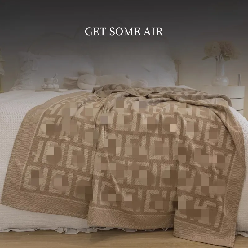 DHgate.com:Luxury Geometric Throw Blanket - Beige Polyester & Cotton ...