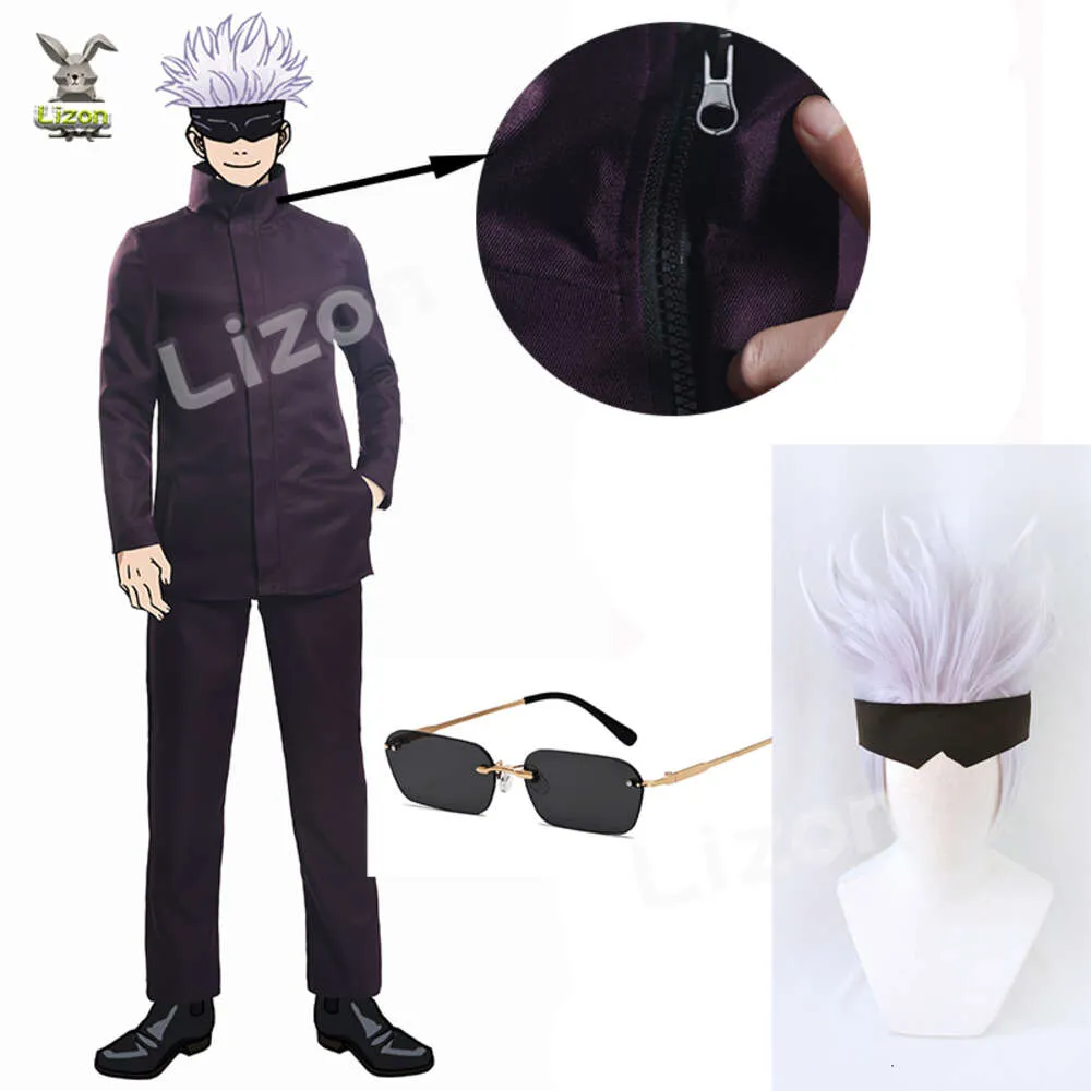 Jujutsu Kaisen Gojo Satoru Cosplay Costume With Wig And Anti Fog Safety ...