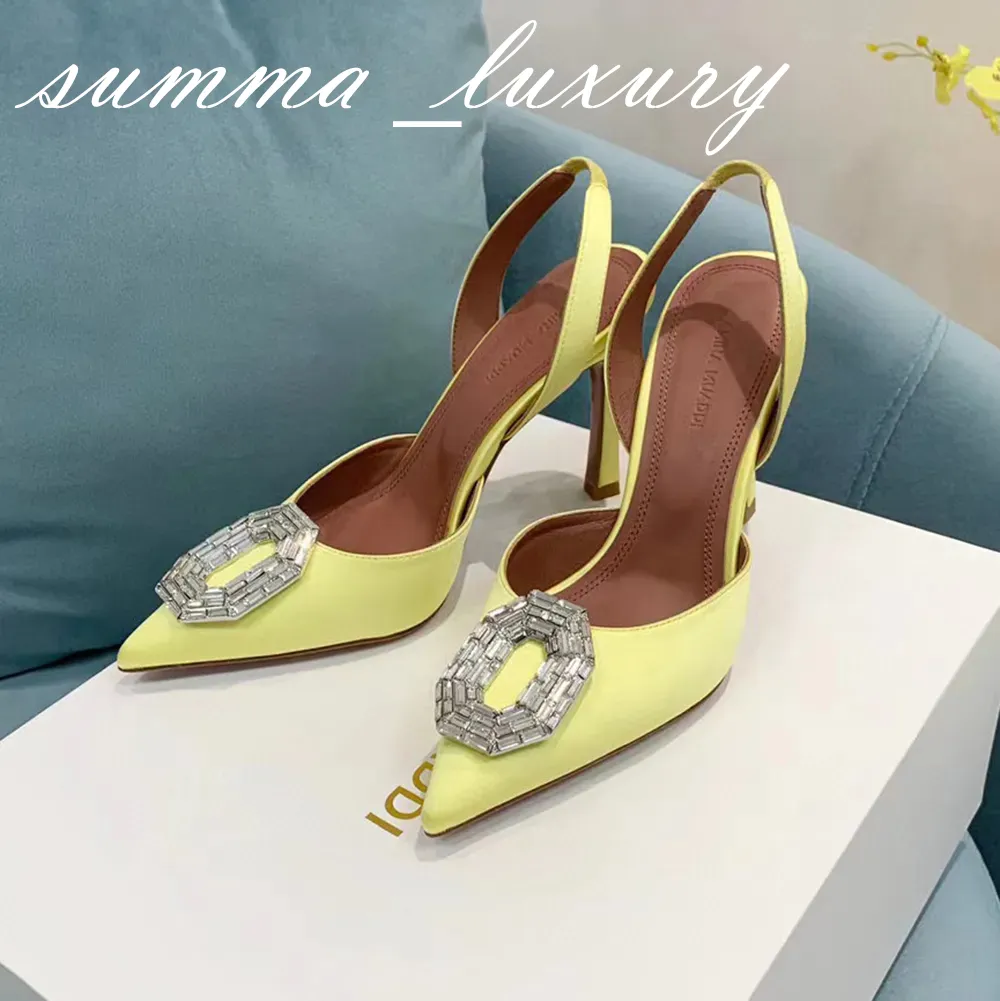 Crystal Embellished Mirror Face Slingback Sandals For Women Designer ...