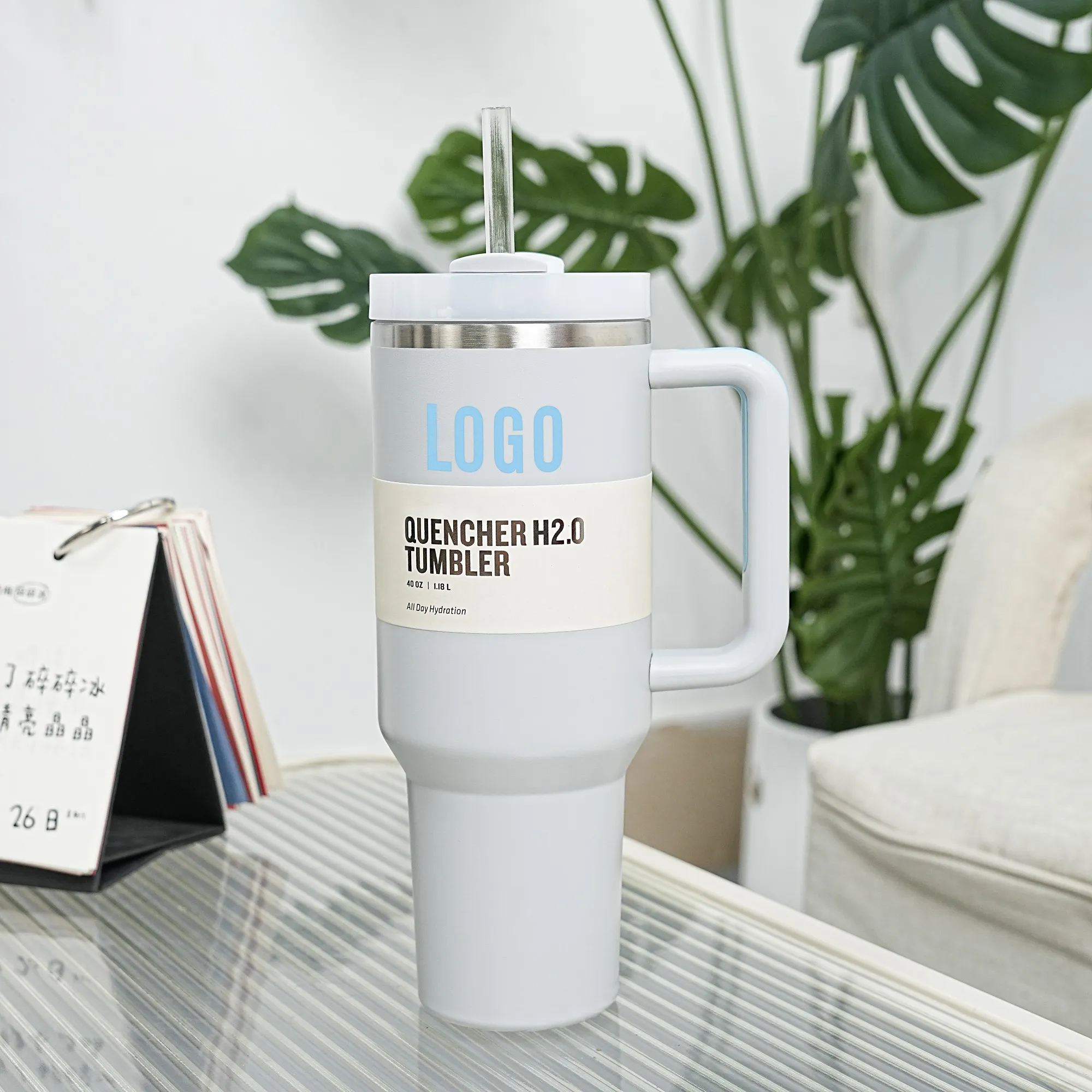 Stainless Steel Insulated Tumbler With Handle And Straw 40oz Capacity ...