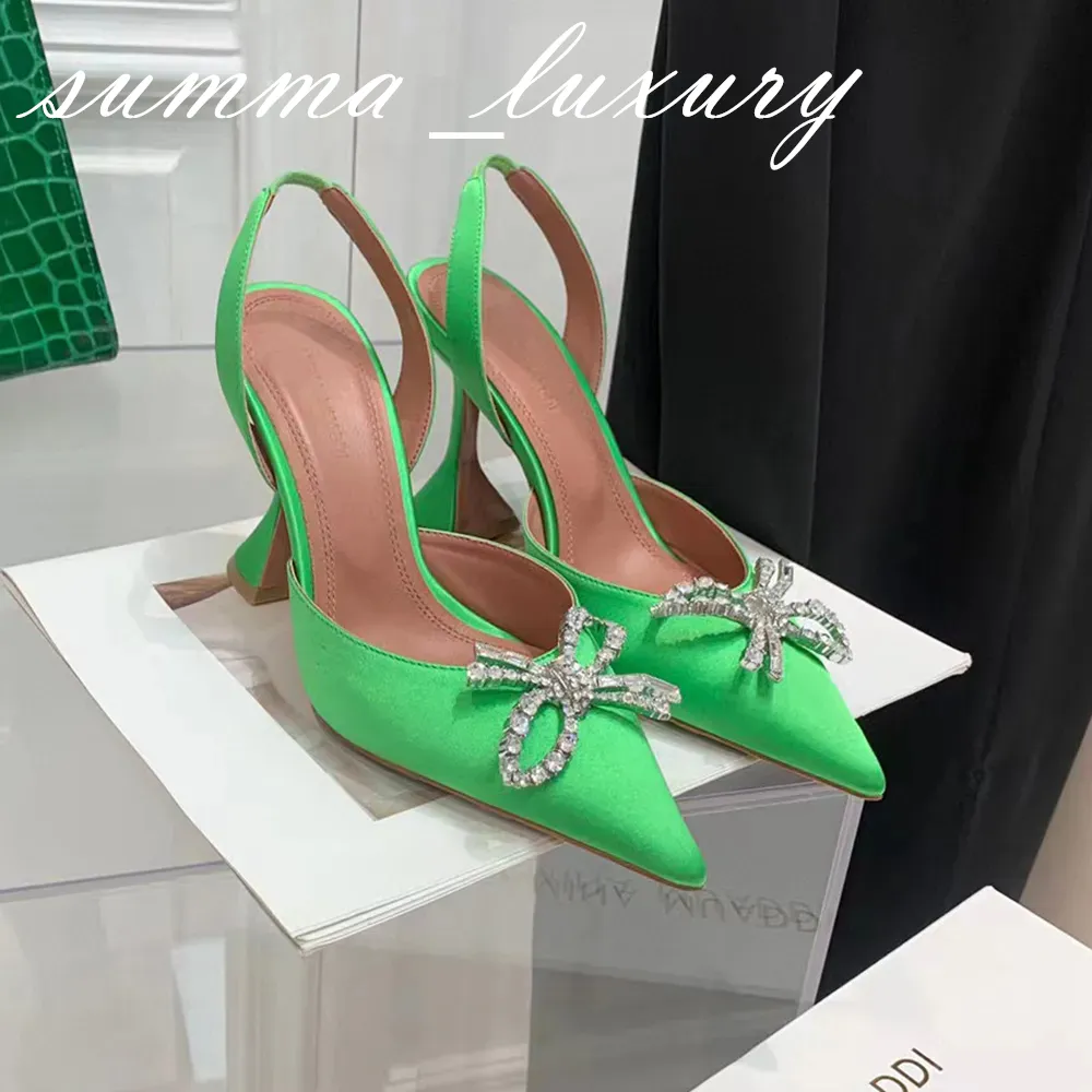 Crystal Embellished Mirror Face Slingback Sandals For Women Designer ...