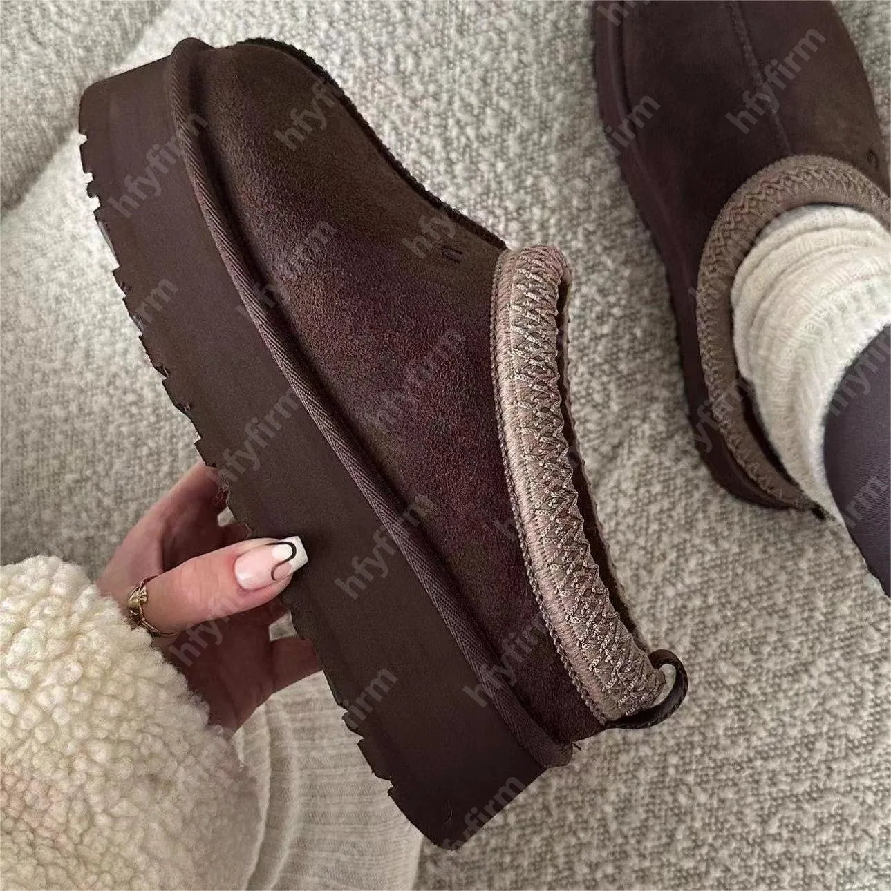 Tazz Mustard Designer Seed Chestnut Fur Tasman Tasman Slipper Chestnut ...