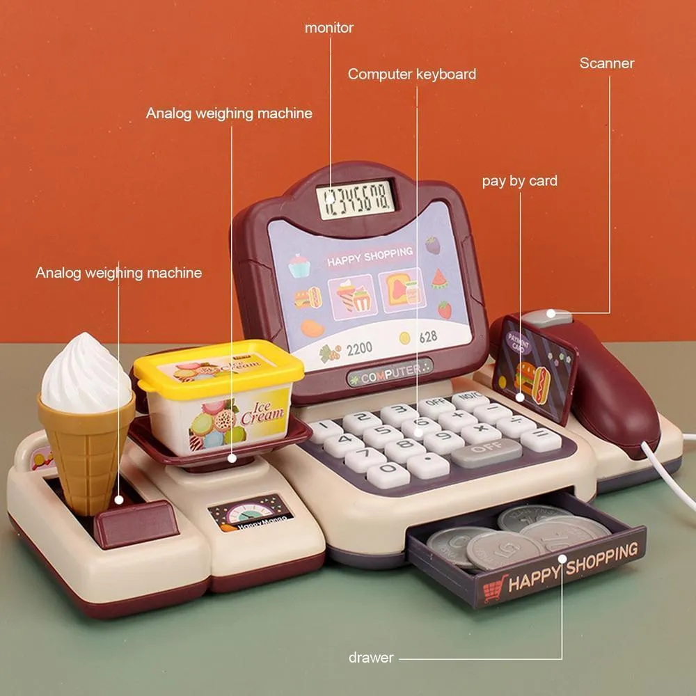 Interactive Kids Pretend Play Cash Register With Sound Effects ...