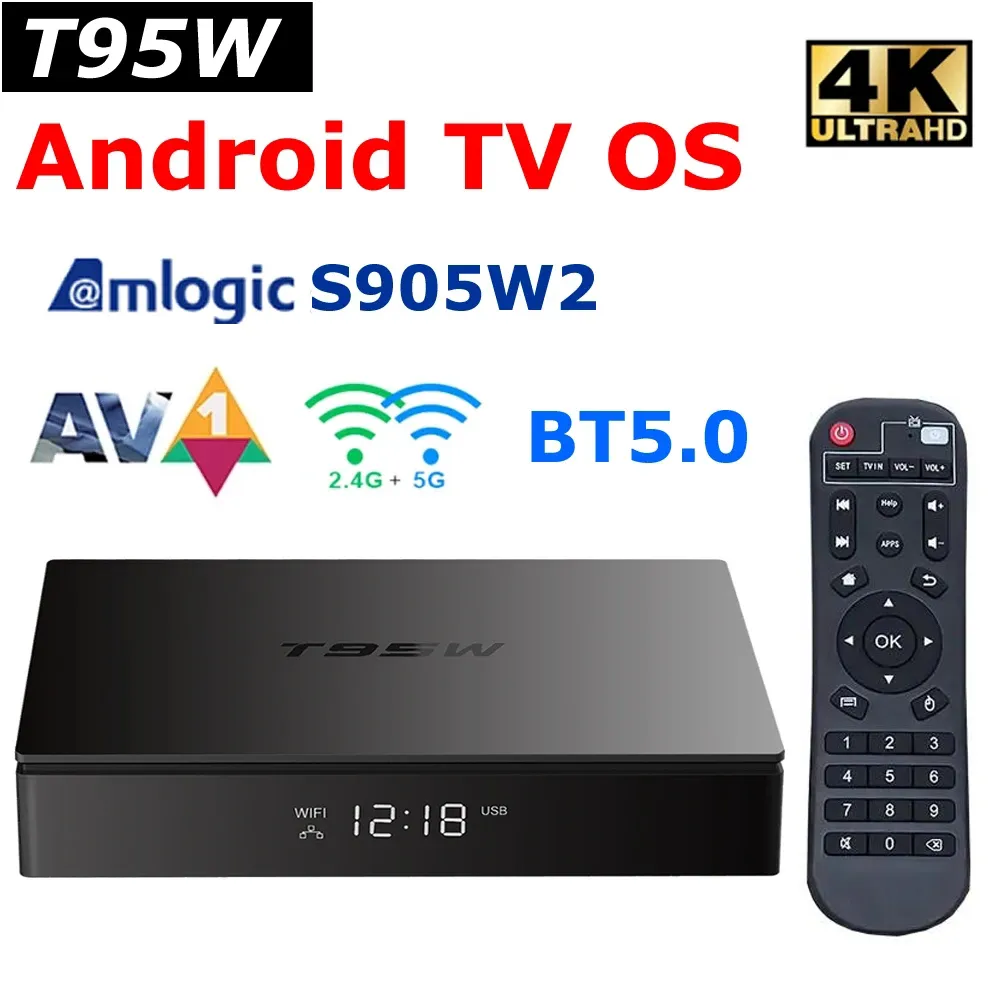 T95W Android TV 11 Smart TV Box: 4K Streaming Media Player with 4GB ...