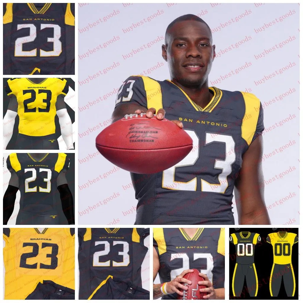 Custom SAN Antonio Brahmas Football Jerseys Reid Sinnett Dylan Parham ...