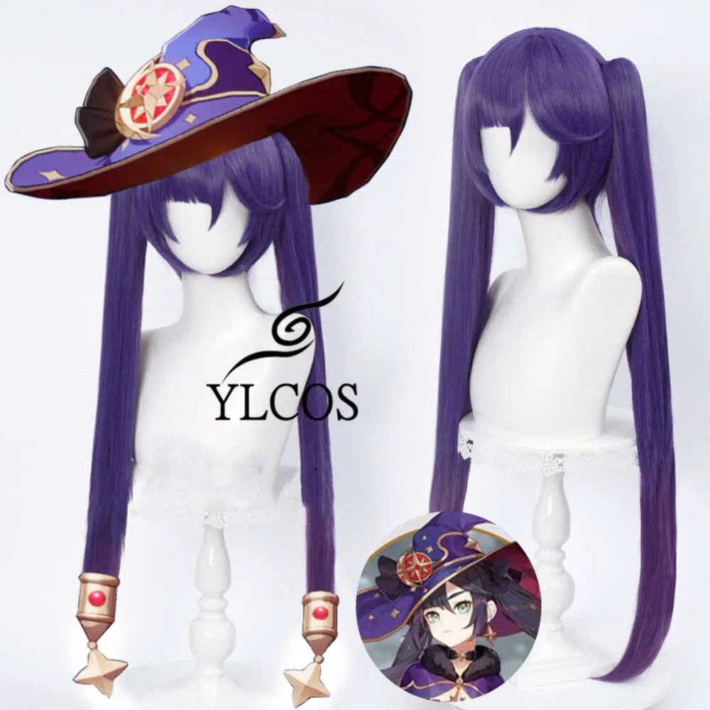 Genshin Impact Mona Cosplay Lilac Catsuit With 80cm Wig Unisex ...
