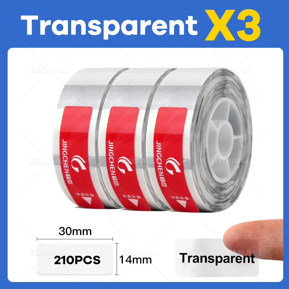 Mini Bluetooth Label Printer Sticker Roll Transparent Replacement Paper ...