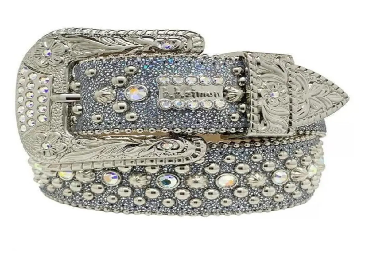 Rhinestone Belt for Men & Women - Bling Diamond Belts in Black, Blue ...
