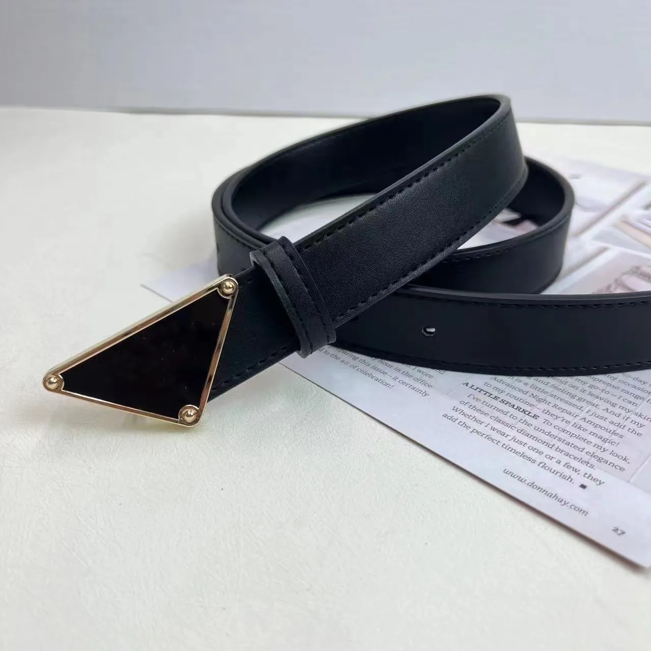 Luxury Designer Leather Womens Belt Triangle &... From Belts8886, $8.71 ...