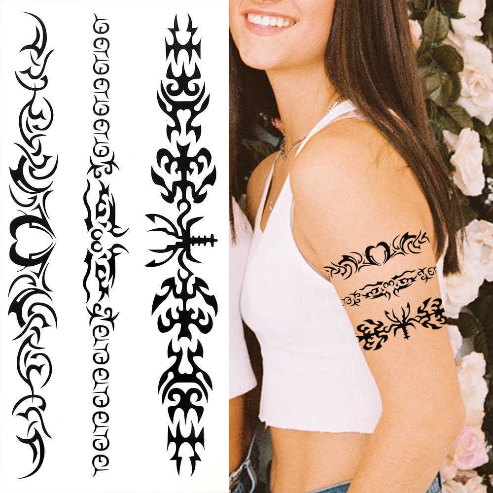 Realistic Temporary Tattoos, Indian Tribal Thorn Design For Women ...