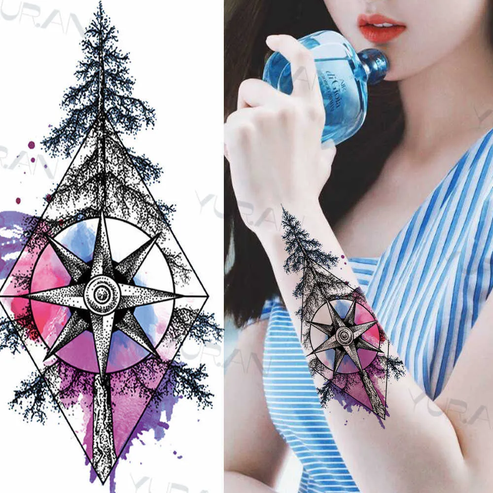 Black Butterfly Tattoo Sticker Star For Women And Men Moon, Rose ...