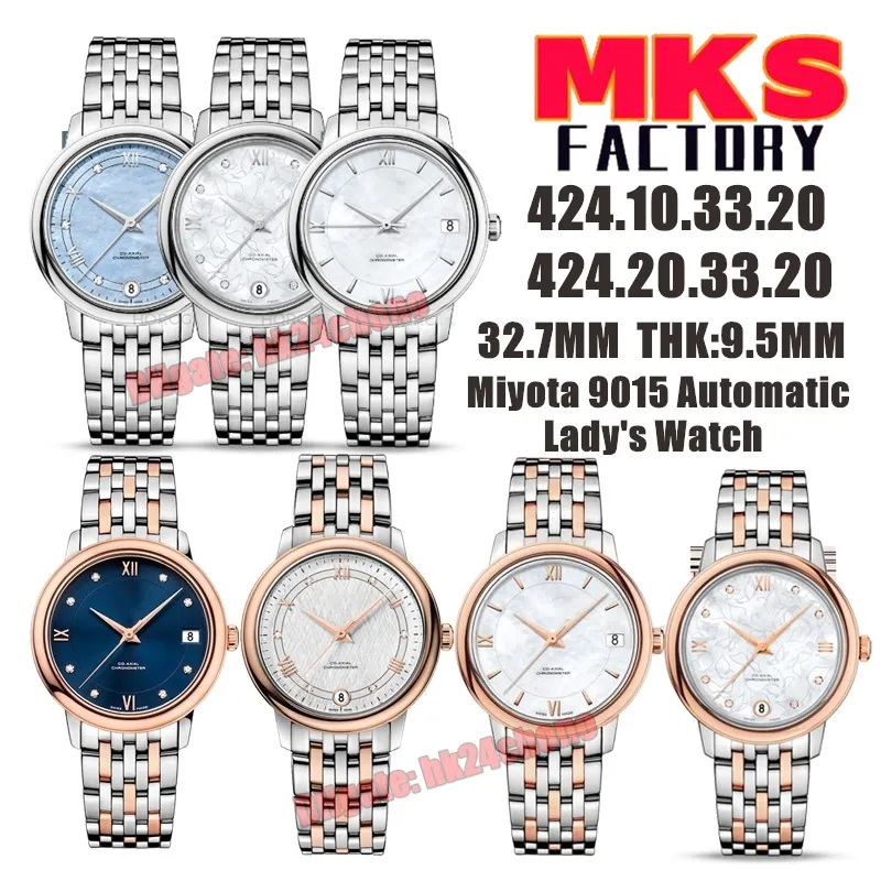 MKS Factory 32.4mm Miyota 9015 Automatic Women's Watch With Mother Of Pearl Dial, Rose Gold Two ...