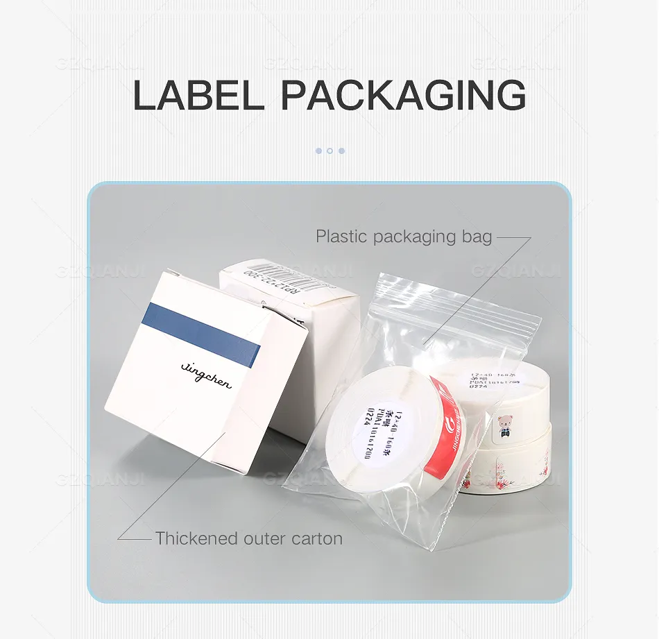 Mini Bluetooth Label Printer Sticker Roll Transparent Replacement ...