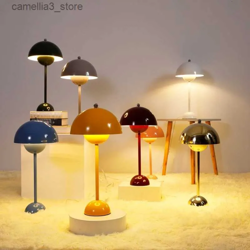Danish Modern Mushroom Shape Macaron Table Lamp, Bedroom Study LED ...