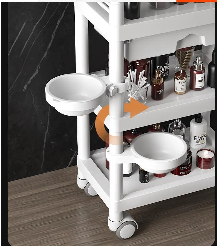 Beauty Salon Special Tech Trolley Skin Management Mobile Hand Push Shelving Plastic Care ...