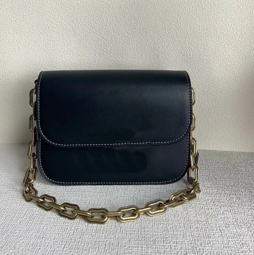 Designer Calf Leather Chunky Chain Shoulder Bag With Chain Strap For ...
