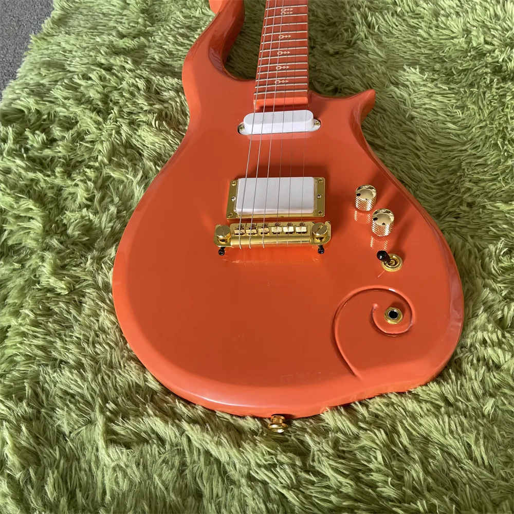 Radiant Orange 6 String Electric Guitar With Gold Hardware And Arrow ...