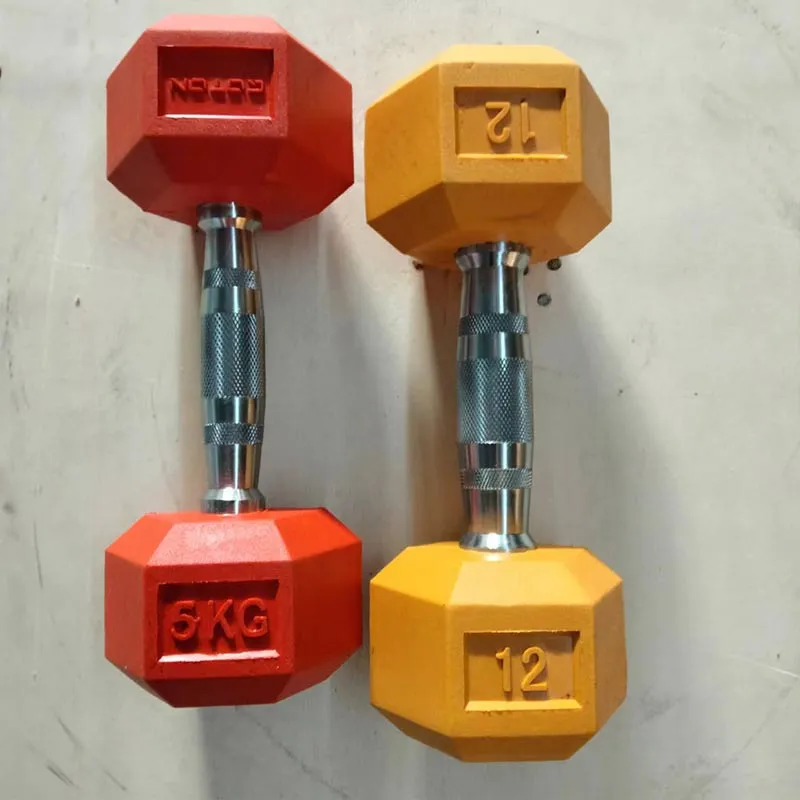 Hexagonal Rubber Dumbbell Set - Premium Quality, High-Temperature ...