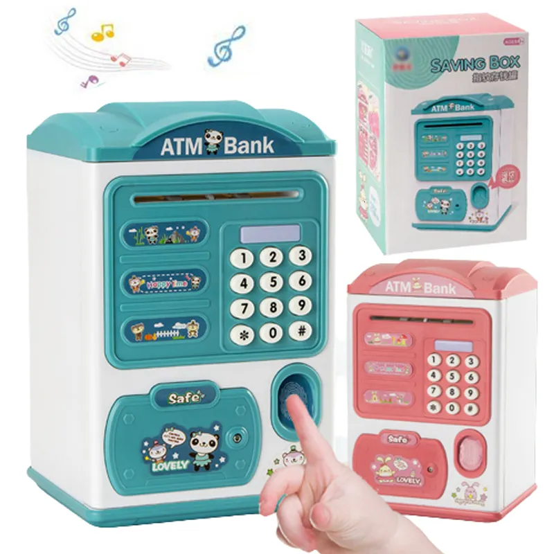 Safe Piggy Bank Electronic ATM Savings: Fingerprint Money Box For Coins ...
