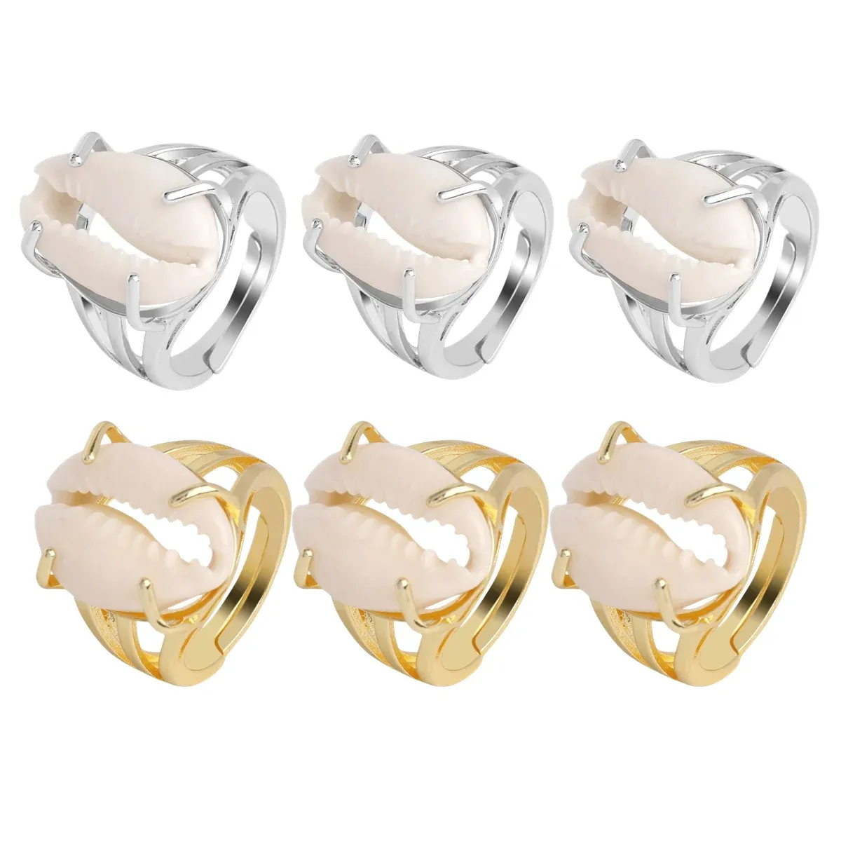 DHgate.com:Holiday Style Natural Conch Shell Ring Plating Gold and ...