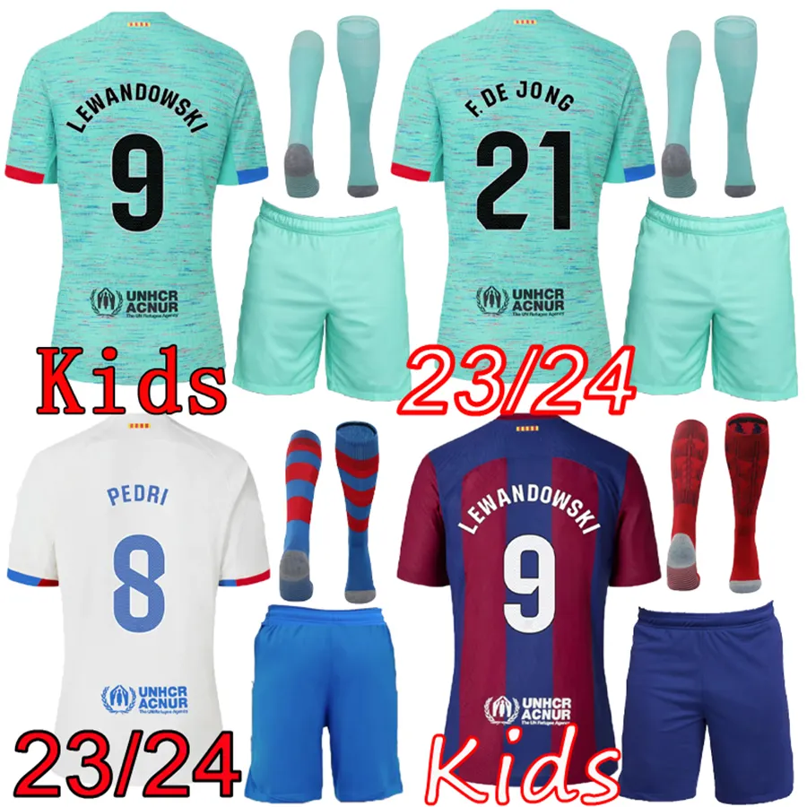 Barcelonas Jerseys Kids Kit 2023 2024 Home Away Third Boys Football ...
