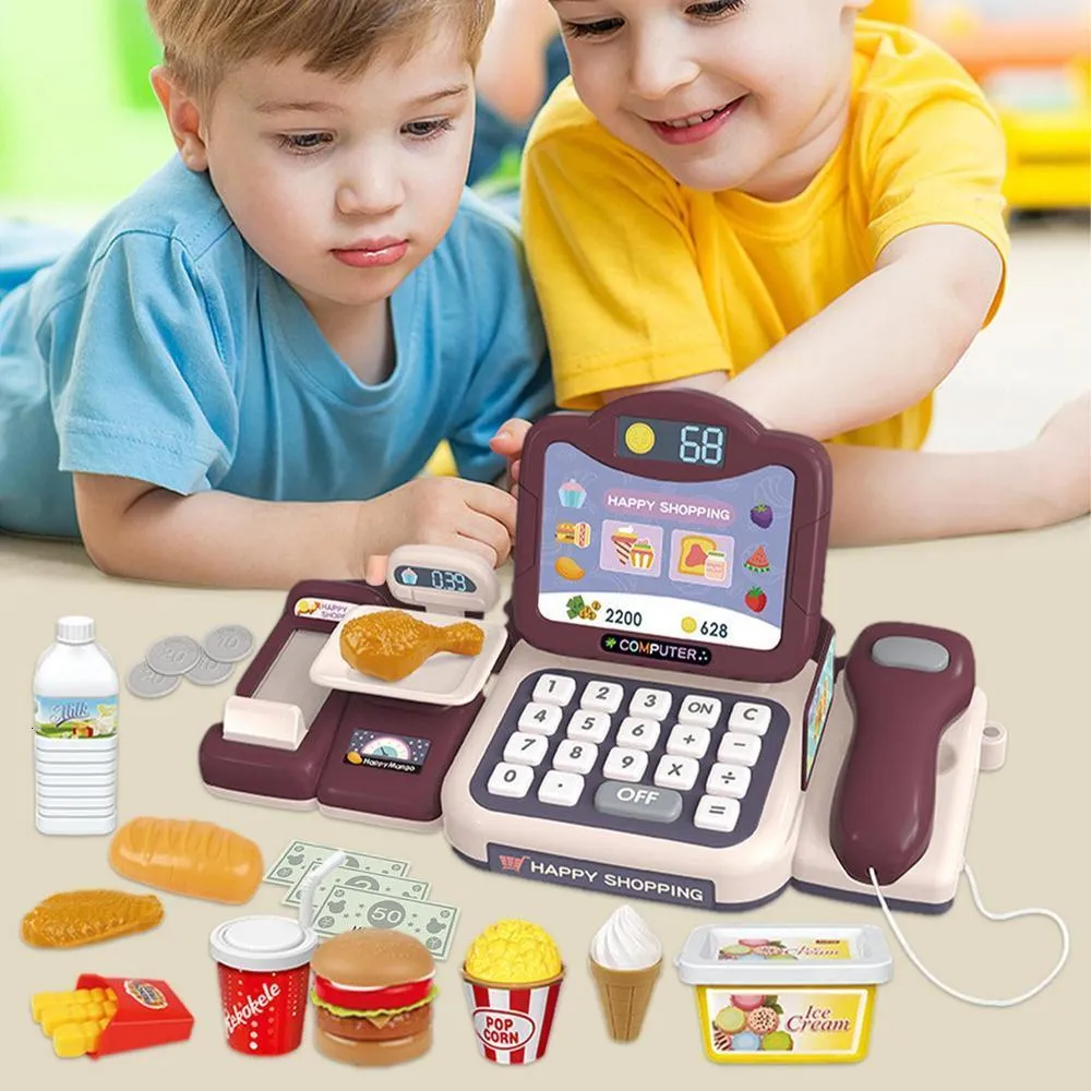 Interactive Kids Pretend Play Cash Register With Sound Effects ...