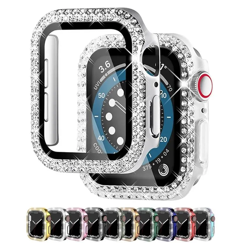 Tempered Glass Screen Protector With Diamond Cover For Apple Watch 45mm ...