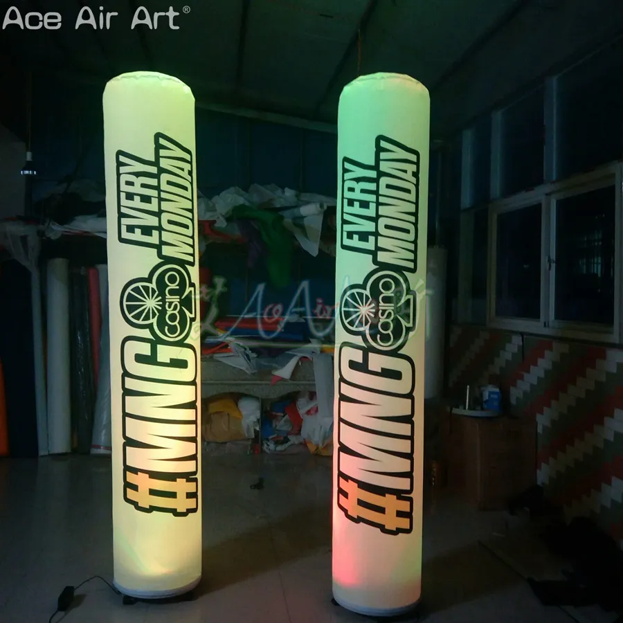 2m Glowing Inflatable LED Light Column: Party Decoration & Outdoor ...
