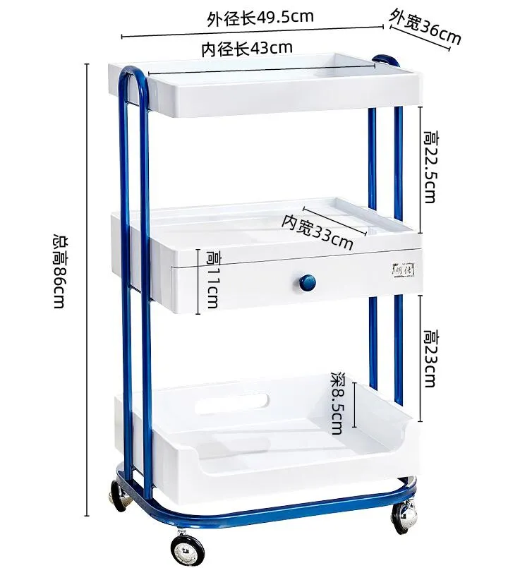 Beauty Salon Trolley Cart Mobile Plastic Skin Care Instrument Storage ...
