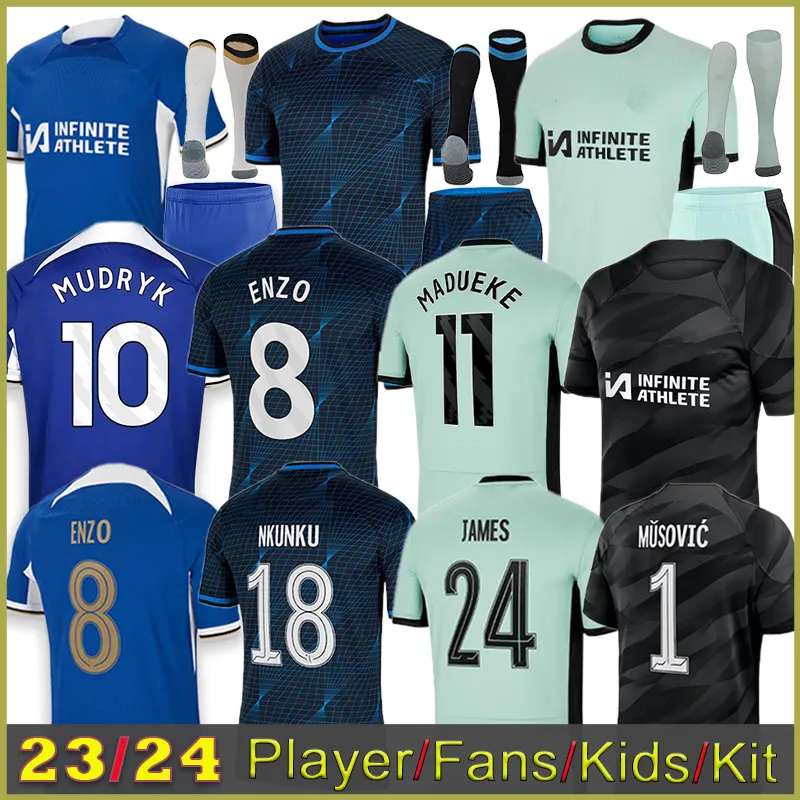 23 24 Mudryk CFC Chale Soccer Jerseys Kit Kits Enzo Nkunku Player Fans ...