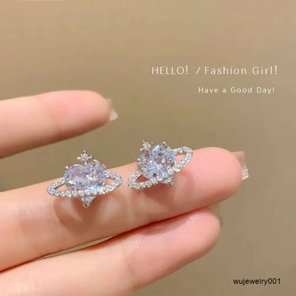 Fashionable Universe Planet Zircon Earrings: South Korean Sweet ...