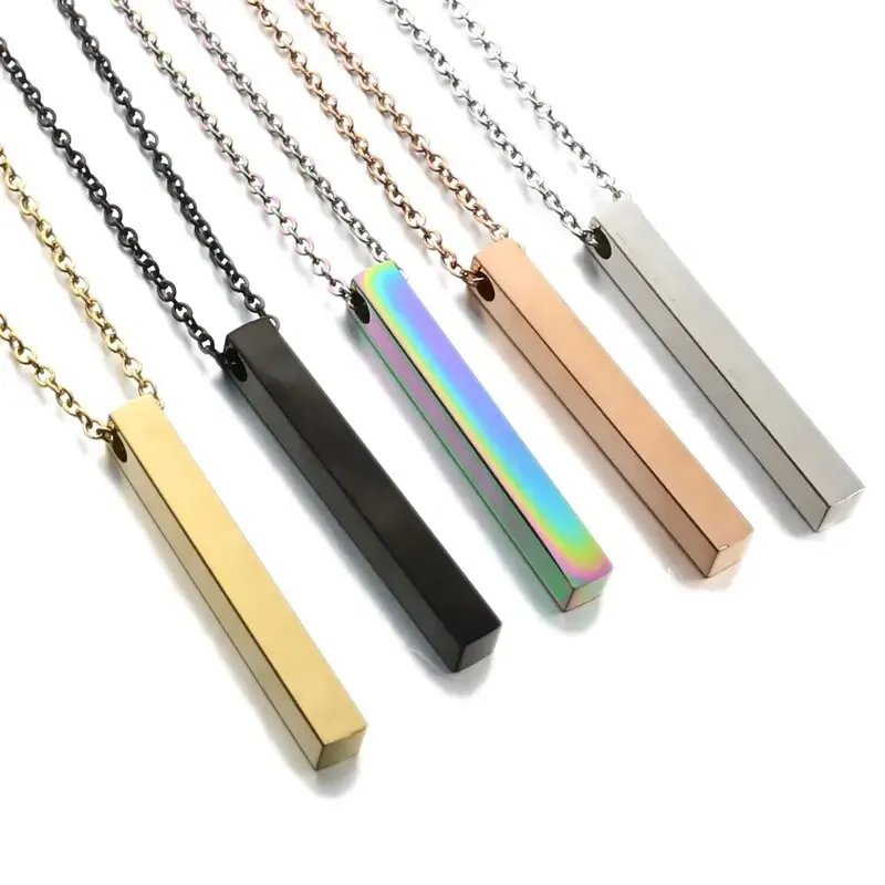 Engraved Bar Necklace for Women - Custom Coordinates, Name, Date ...