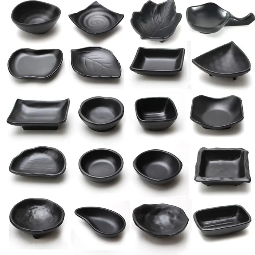 Melamine Black Dipping Soy Sauce Jadeite Dishes For... From Kingflower ...
