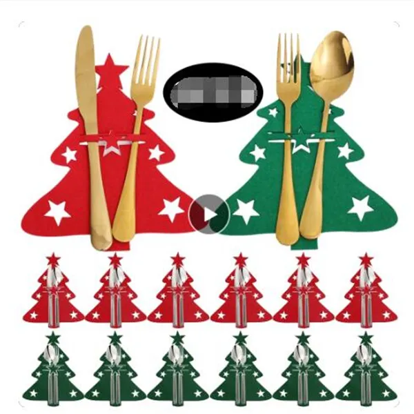 Party Silverware Holder Snowflake Cutlery Pocket: Festive Knife Fork ...