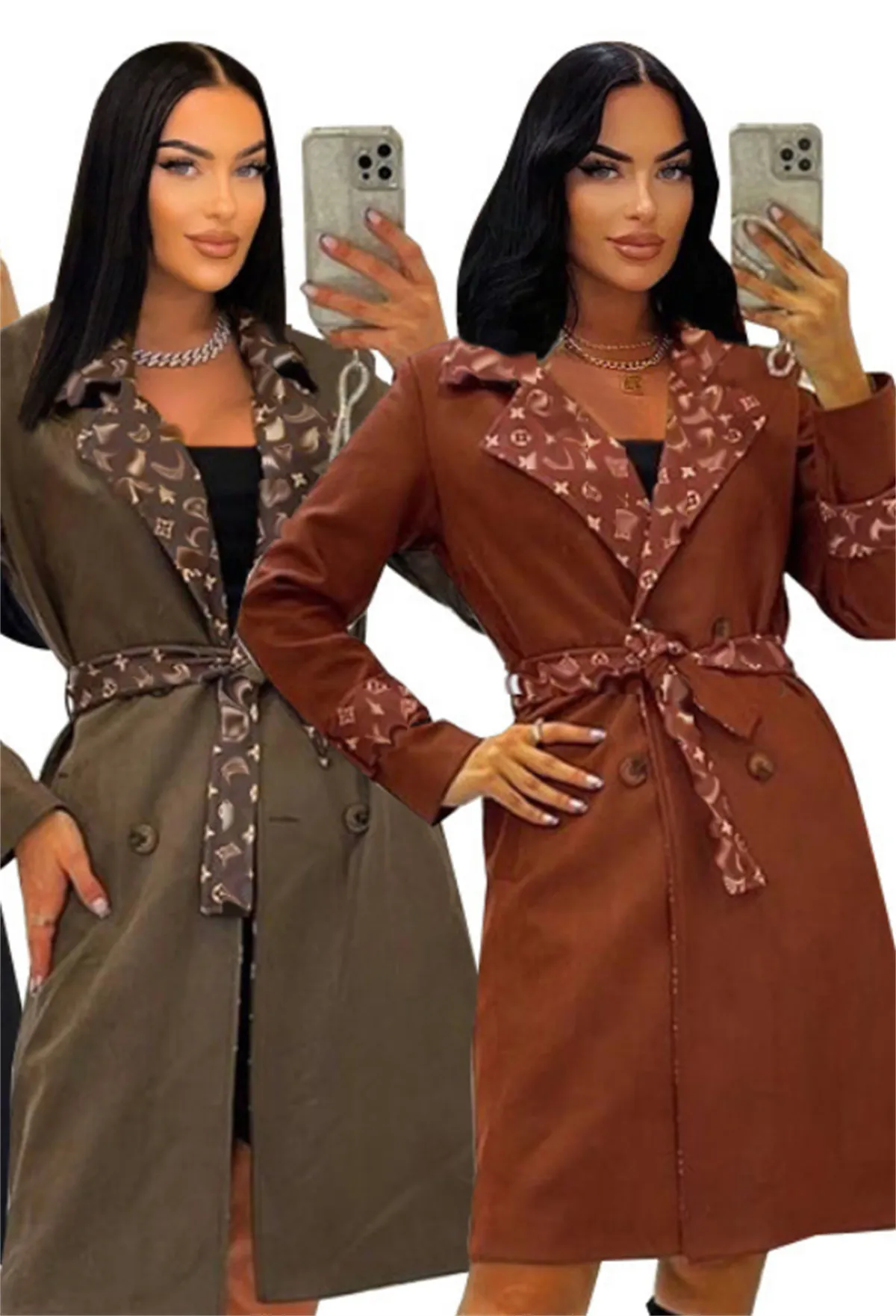 DHgate.com:Womens Designer Wool Blend Windbreaker Trench Coat with Body ...