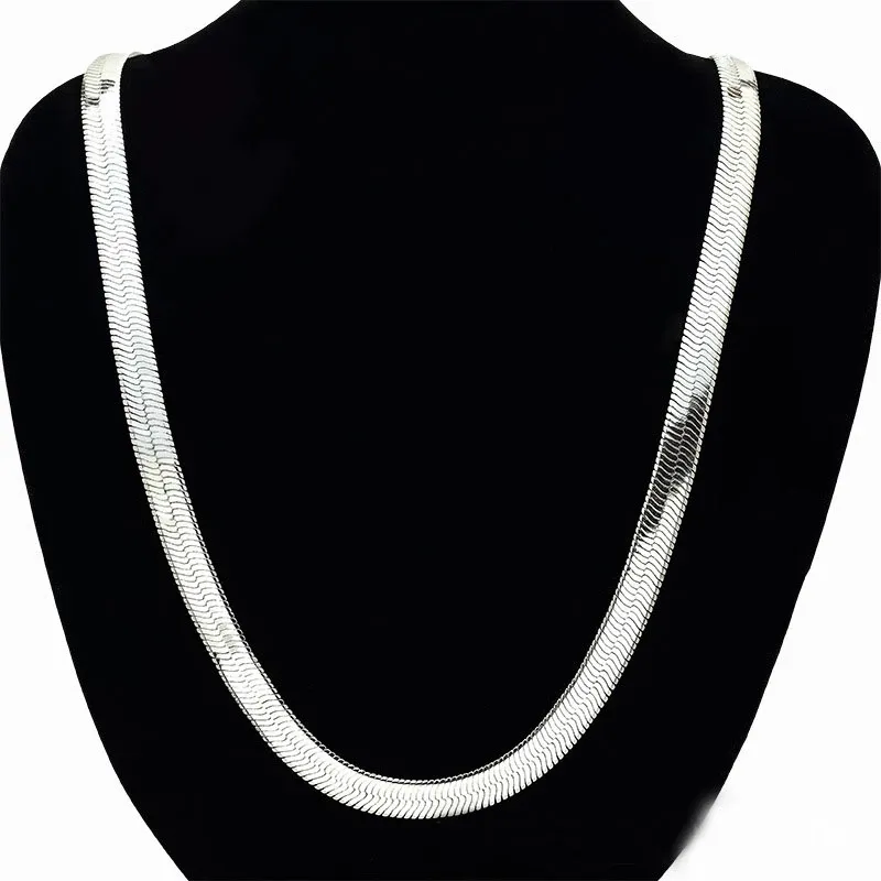 Top Quality 70CM1MM Hip Hop Mens Herringbone Chain Golden Silver ...