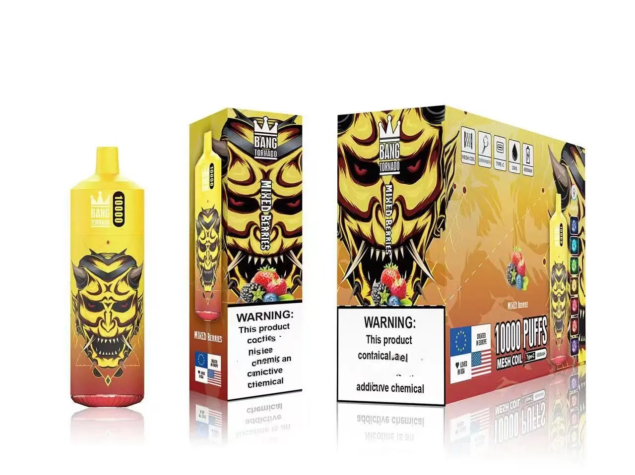 Original Bang Tornado 10000 Puff 1000k Vapes Jetables Stylo E Cigarette