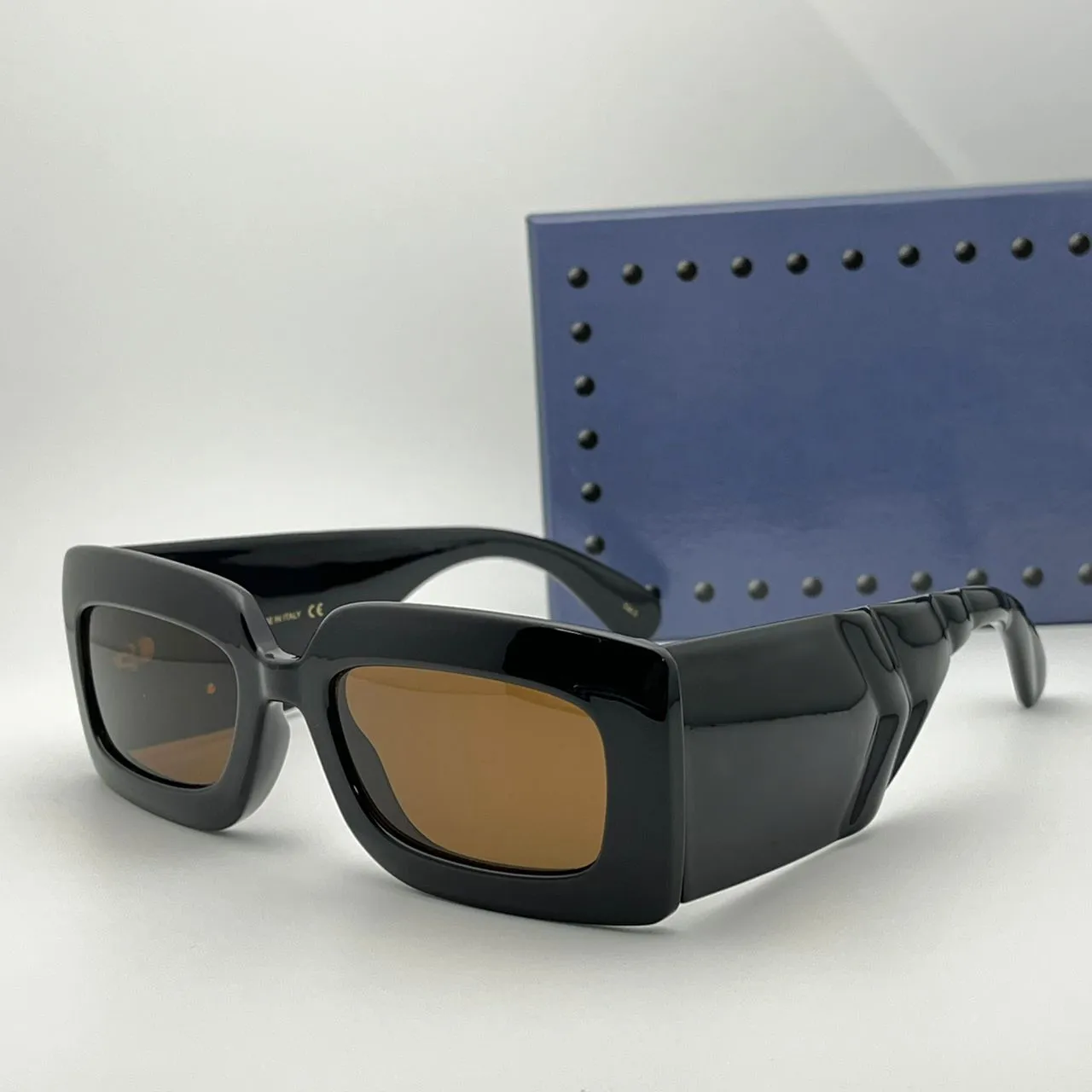 Retro Square Black Rectangle Sunglasses For Women Anti Ultraviolet Full ...