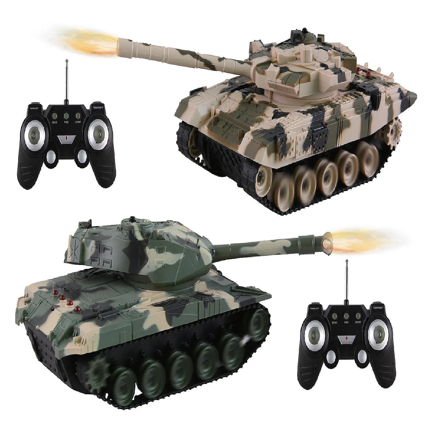 DHgate.com:2-Pack RC Electronic Battle Tanks Set with Lights & Sounds ...