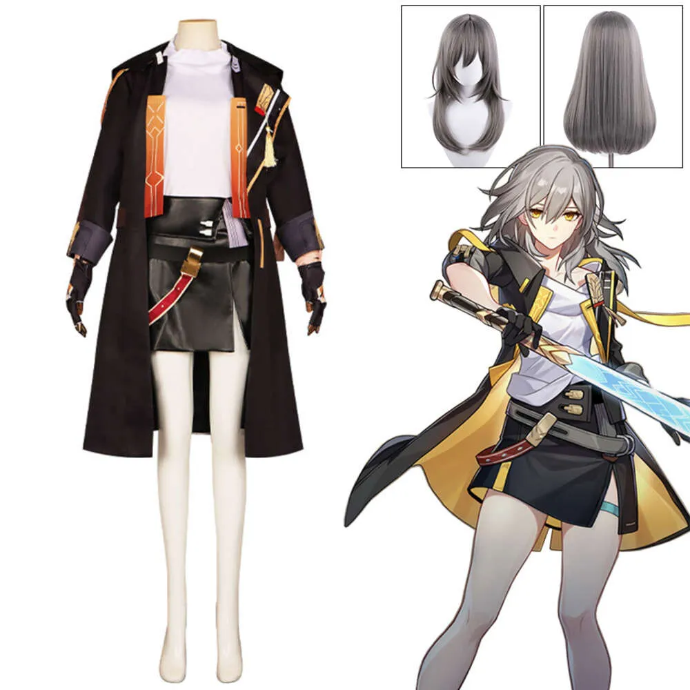 Womens Honkai Star Rail Stelle Cosplay Costume Anime Hair Uniform Wig ...