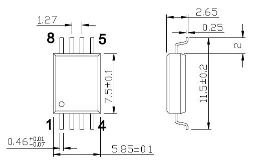 Toma De Prueba IC SOIC8, Tono De 1.27 Mm, Paquete De 7.5 Mm Prueba De ...