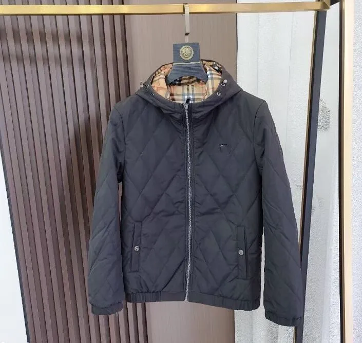 Zip Up Designer Jacket Men Long Sleeve Hooded Luxury Warm Cotton Padded ...