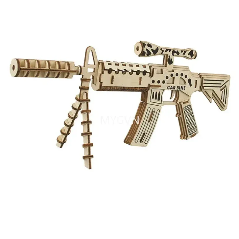 Wooden Assembly Gun Puzzle Model Pistol Rifle AK47 3D Toy Gun Model ...