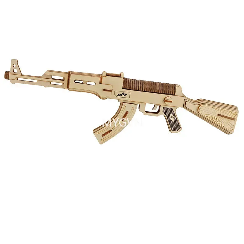 Wooden Assembly Gun Puzzle Model Pistol Rifle AK47 3D Toy Gun Model ...