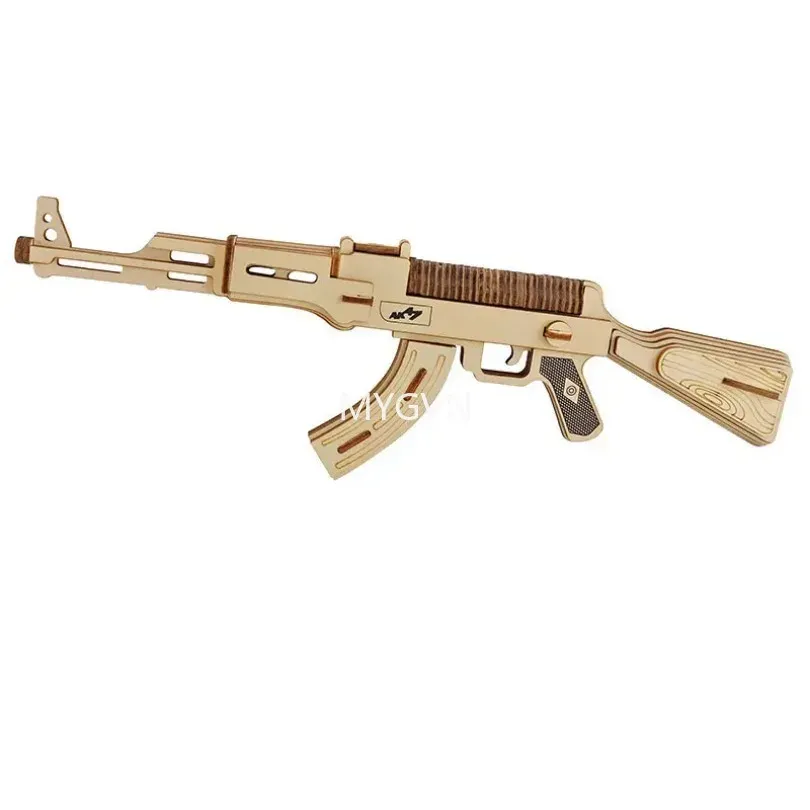 Wooden Assembly Gun Puzzle Model Pistol Rifle AK47 3D Toy Gun Model ...