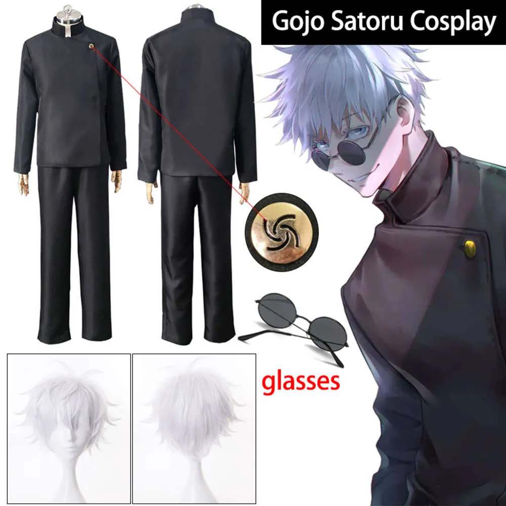 Mens Gojo Satoru Jujutsu Kaisen Cosplay Costume With Rurouni Kenshin Anime Uniform Wig Suit For