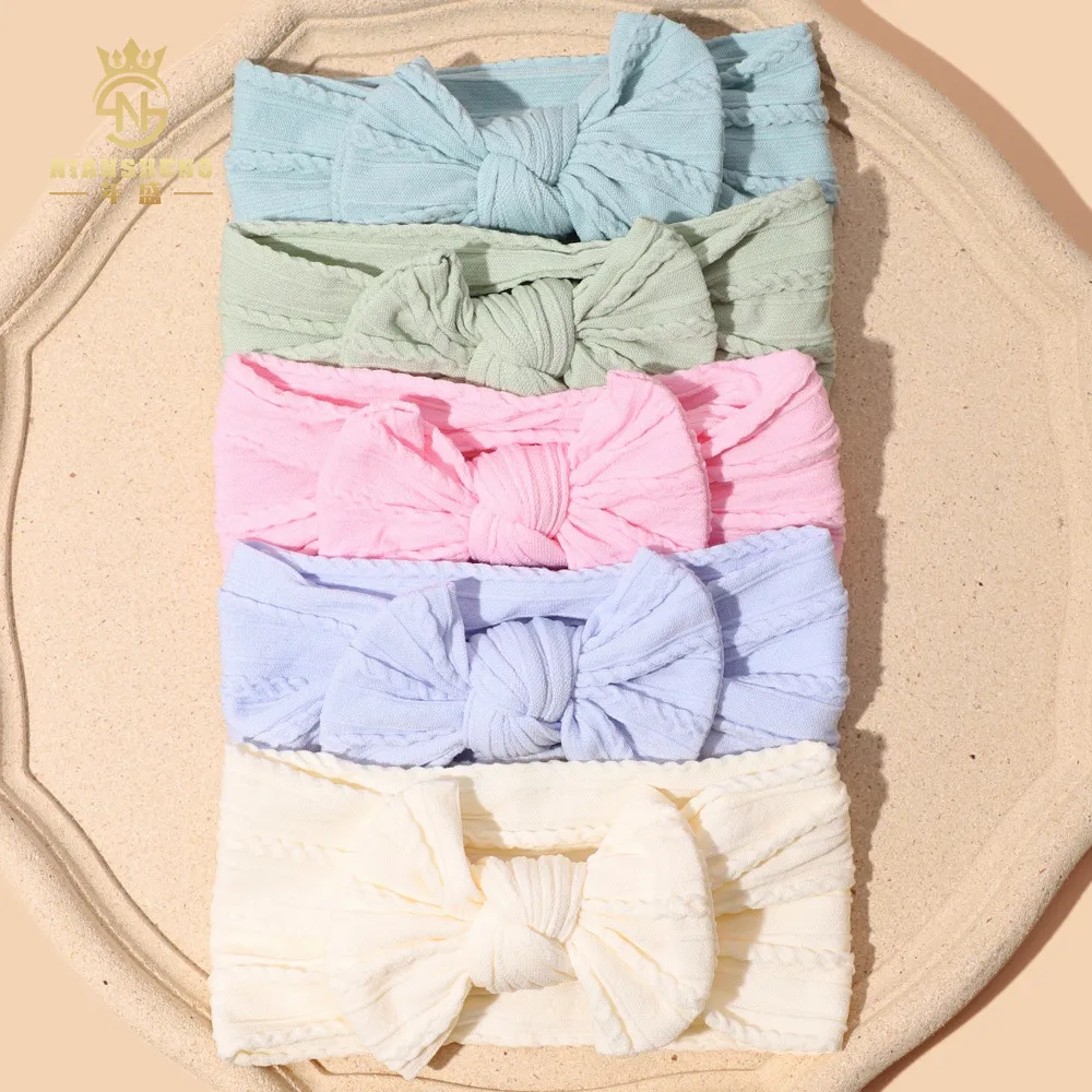 DHgate.com:Colorful Macaron Baby Girls Grosgrain Ribbon Bowknot Elastic ...