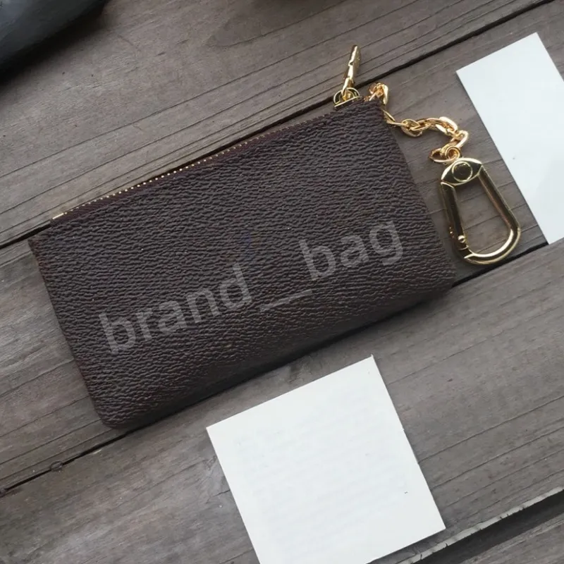 Brown PU Leather Key Pouch Wallet With Key Ring Credit Card Coin Purse ...